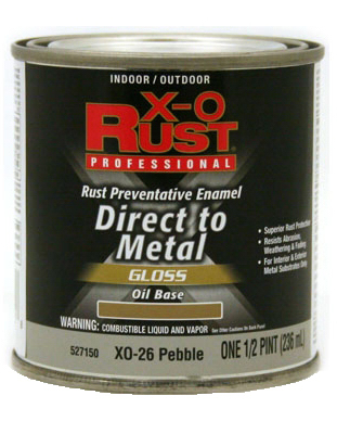 Premium Anti-Rust Oil-Base Paint, Gloss Pebble, Interior/Exterior, 1/2 ...