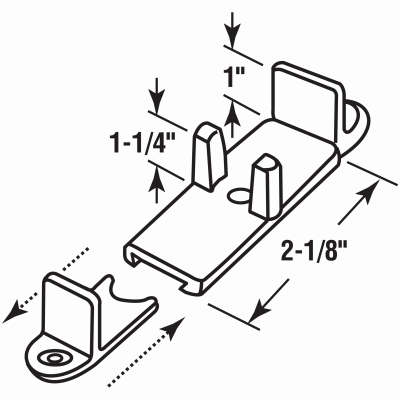 Nylon Bypass Sliding Door Guide, Adjustable, 1-1/4 In., 2-Pk. - True ...