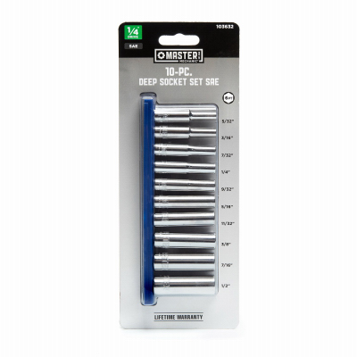 10-Pc. SAE Deep Socket Set, 1/4 In. Drive - True Value Hardware