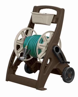 Mobile Hose Reel Cart, Mocha/Light Taupe, Holds 225 Ft. of Hose - True ...