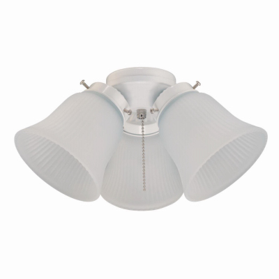 LED Ceiling Fan Light Kit, White With Frosted Ribbed Glass - True Value ...