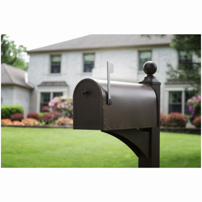 Edwards Post-Mount Mailbox, Large, Venetian Bronze Steel - True Value ...