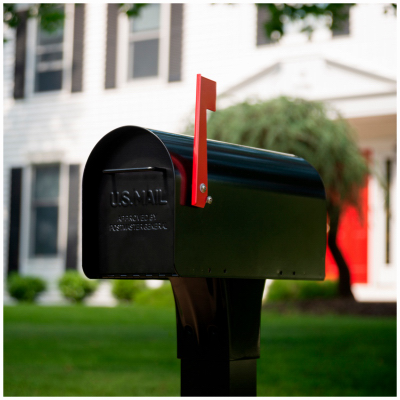Ironside Large Post-Mount Mailbox, Black Steel, - True Value Hardware