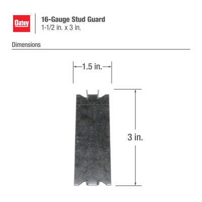Self-Nailing Stud Guard, 16 Gauge, 1-1/2 x 3 In. - True Value Hardware