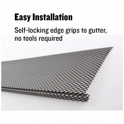 Lock-In Gutter Guard, Black Steel, 3-Ft. - True Value Hardware