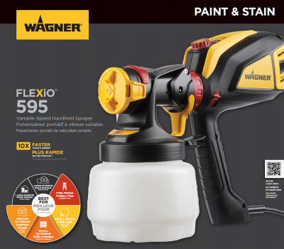 Spraytech Flexio 595 Handheld Paint Sprayer, Adjustable Spray, Interior ...