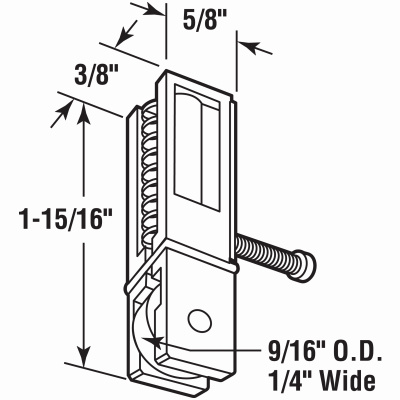 Sliding Screen Door Bottom Roller Assemblies, Hilite, 2-Pk. - True ...