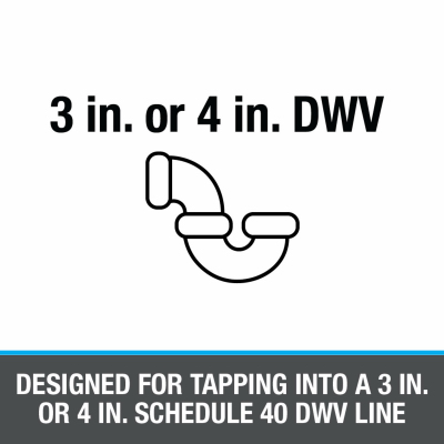 Schedule 40 DWV PVC Saddle Tee Pipe Kit, 3 x 2 In. - True Value Hardware