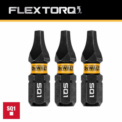 FlexTorq Square/Robertson SQ1 Impact Driver Bits, 1/4 x 1 In., 3-Pk ...