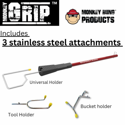 Monkey Grip Hands-Free Ladder Tool Holders, Fits D-Rung Extension ...