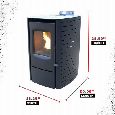 Smart Home Mini Pellet Stove, Built-in WiFi, Heats 800 - 1,200 Sq. Ft ...