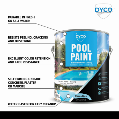 Swimming Pool Paint, Acrylic, Ocean Blue, Gallon - True Value Hardware