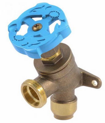 Brass Garden Valve with Drop Ear, 1/2 In. Push-to-Connect x 3/4 In. MHT ...