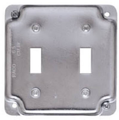 Flat Corner Double Toggle Switch Box Cover, 4 In. Square - True Value ...