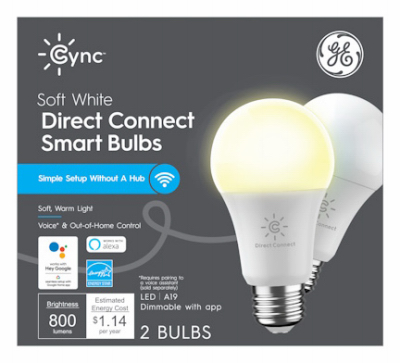 Cync Smart LED Light Bulb, Dimmable, Tunable Soft White Color, A19, 9.5 ...