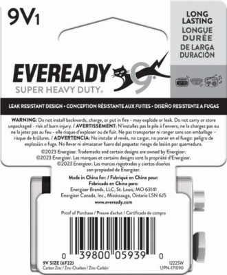 Super Heavy Duty 9-Volt (9V) Battery, 1 Count - True Value Hardware