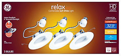 Relax HD LED Retrofit Can Light Bulbs, Soft White, 9 Watt, 750 Lumens ...