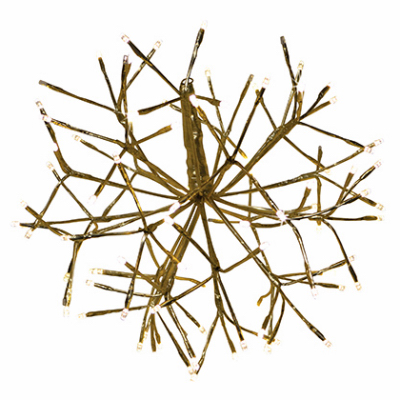LED Shimmering Sphere, Gold Wire Branches, Warm White Twinkling Bulbs ...