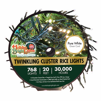 LED Cluster Rice Light Set, Pure White, 768-Ct., 20-Ft. - True Value ...