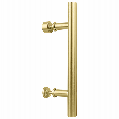 Madison Sliding Barn Door Handle, Brushed Gold Contemporary Pull, 12 In ...