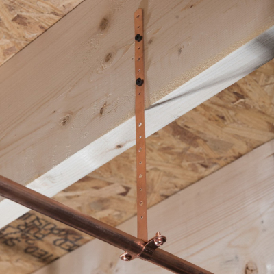 Copper-Plated Pipe Hanger, Milford Type, 1/2 x 12 In. - True Value Hardware