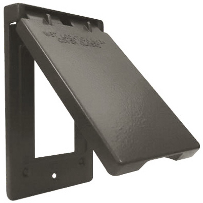 Weatherproof Vertical GFI Flip Cover, Single Gang, Bronze - True Value ...