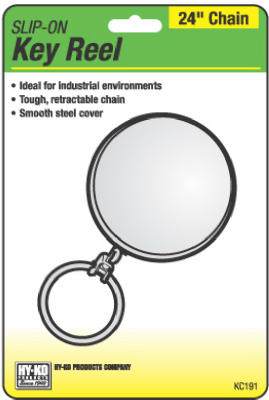 Key Reel, Slip-On, Retractable, Chrome With 24-In. Chain - True Value ...