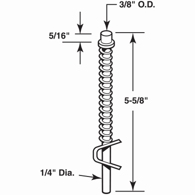 Bi-Fold Door Top Guide Rod, Benchmark, 5-5/8 In. - True Value Hardware