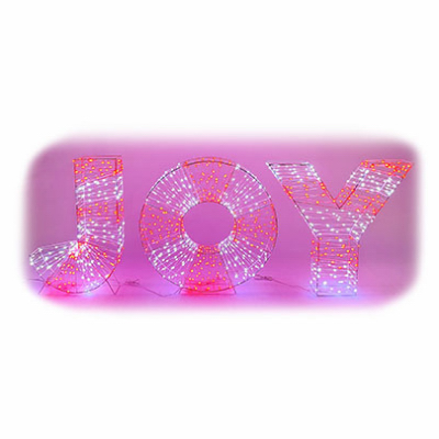 "JOY" Metal Frame Christmas Decor, 975 Micro Dot LED Lights, 24 In ...