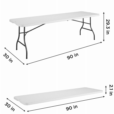 8-Ft. Folding Table, White Resin Top, 30 x 96 In. - True Value Hardware