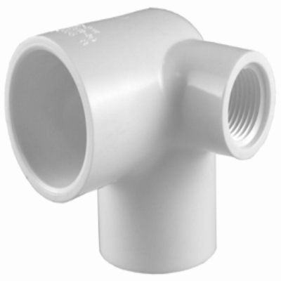 Schedule 40 PVC Side Inlet Ell, White, 1 x 1 x 1/2 In., Slip x Slip x ...