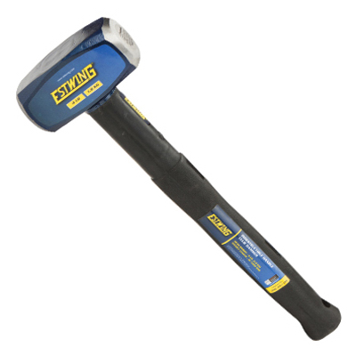 4 Lb. Sledge Hammer, Steel Head, 16 In. Rubber Overlay Handle - True ...