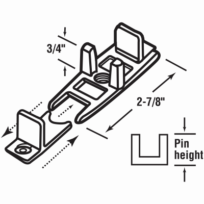 3-Pc. Bypass Sliding Closet Door Guide, 3/4 In. High, Adjustable Nylon ...