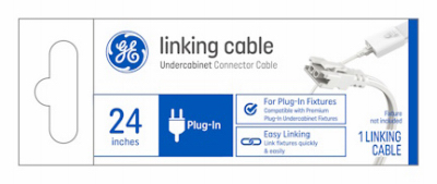 Linking Connector Cable For Plug-In Undercabinet Fixtures, White, 24 In ...