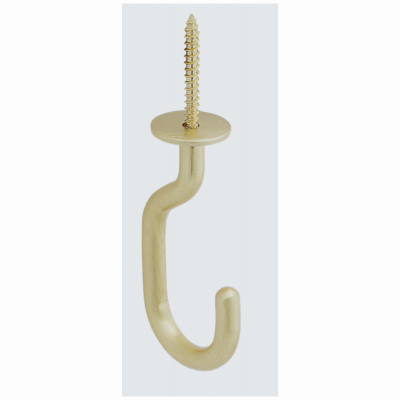 Modern Ceiling J Hook, Brushed Gold, 50-Lb. Load, 3-11/32 In. - True ...