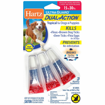 UltraGuard Dual-Action Topical Flea & Tick Drops, 15-30 Lb. Dogs, 3-Pk ...