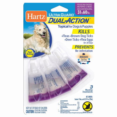 UltraGuard Dual-Action Topical Flea & Tick Drops, 31-60 Lb. Dogs, 3-Pk ...