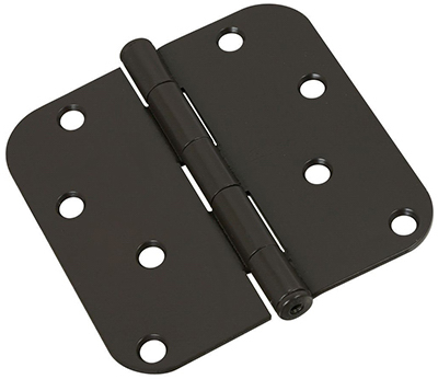 Door Hinge, 5/8 In. Round Corners, Black, 4 In. - True Value Hardware