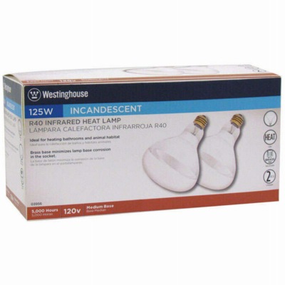 Infrared Incandescent Heat Lamp, R40, 125 Watts, 2-Pk. - True Value ...