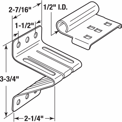 Garage Door Top Roller Fixture, Galvanized Steel, 7/16 In. Diameter ...