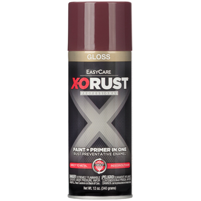X-O Rust Anti-Rust Enamel Spray Paint & Primer, Shutter Burgundy Gloss ...