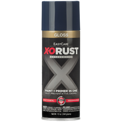 X-O Rust Anti-Rust Enamel Spray Paint & Primer, Blue Gloss, 12 oz ...