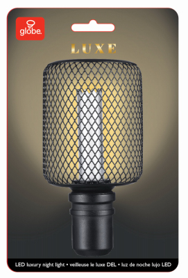 LED Night Light, Black Metal Cage - True Value Hardware