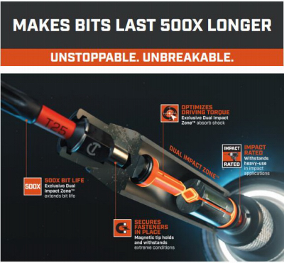 31-Pc. Vortex Impact Driver Bit Fastening Set & Holder - True Value ...