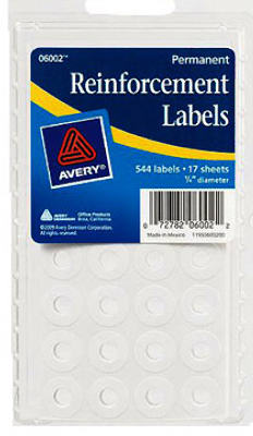 Hole Reinforcement Labels, 1/4-In., 560-Ct. - True Value Hardware