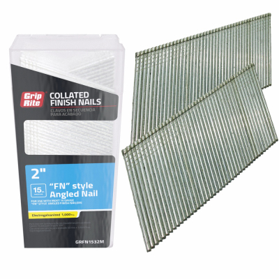 Collated Angled Finish Nails, FN-Style, Galvanized Steel, 2 In. x 15 ...