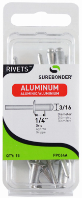 Rivet, Medium, Aluminum, 3/16-In., 15-Pk. - True Value Hardware