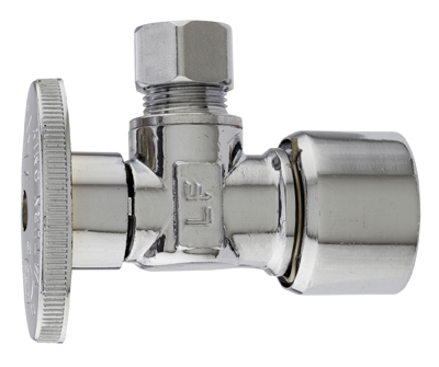 Angle Supply Stop Push Fit Valve, Chrome, 5/8-In. O.D. Quick Lock x 3/8 ...
