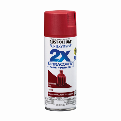 Painter's Touch 2X Spray Paint, Satin Colonial Red, 12-oz. - True Value ...