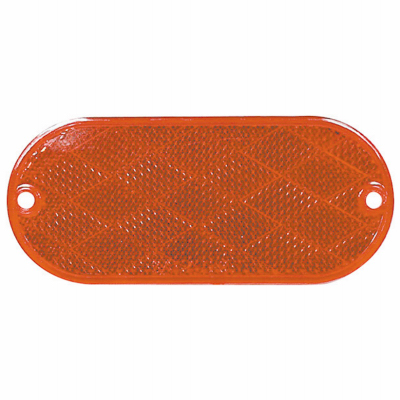 Trailer Reflector, Self-Adhesive, Amber Oval, 4-3/8 x 1-7/8-In. - True ...